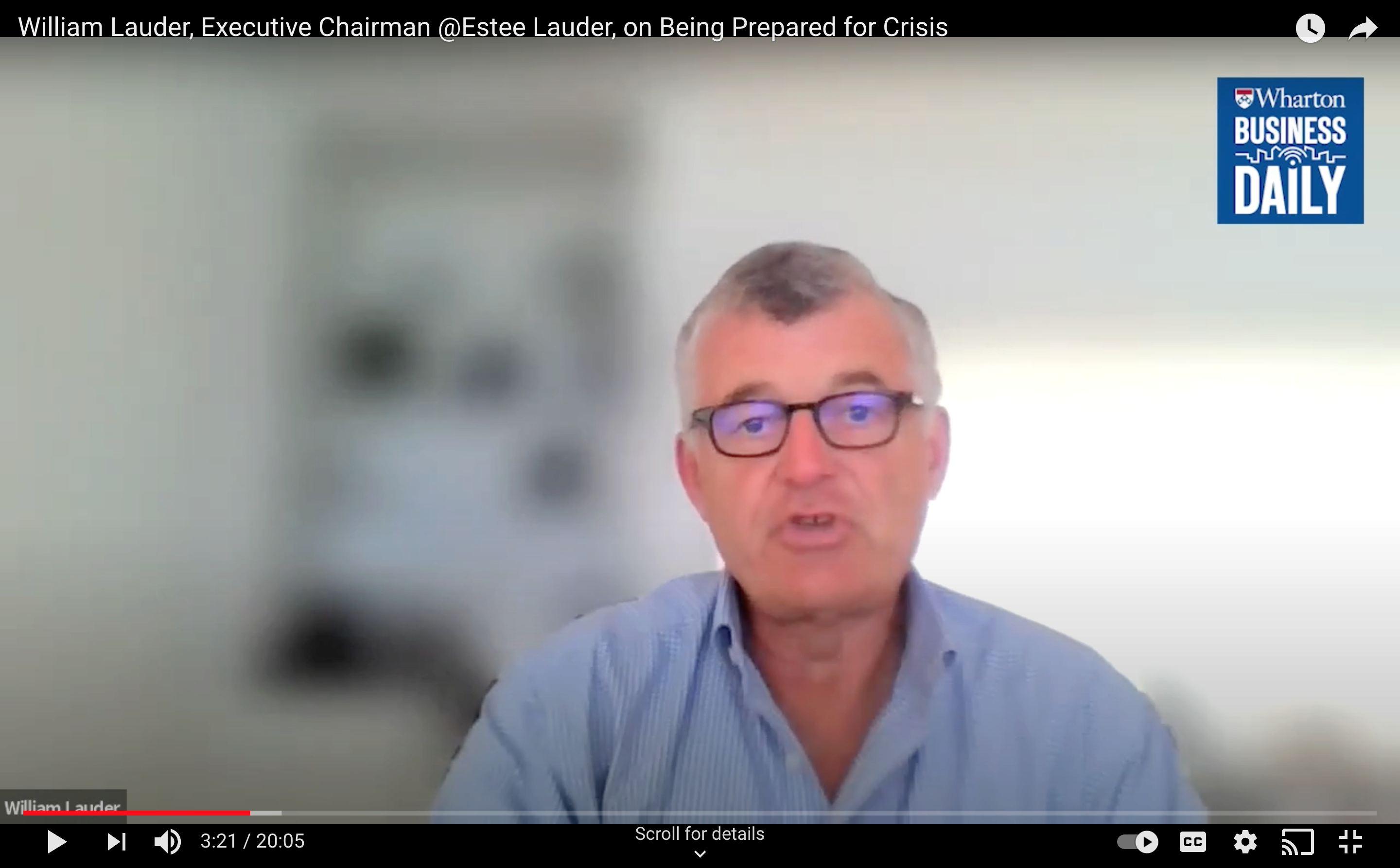 William Lauder on Being Prepared for Crisis - Lauder Institute