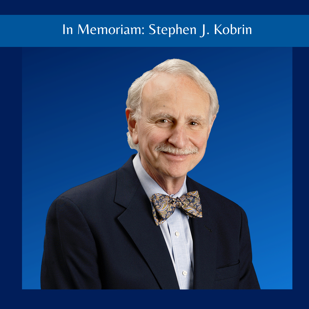 Death of Stephen Kobrin - Lauder Institute